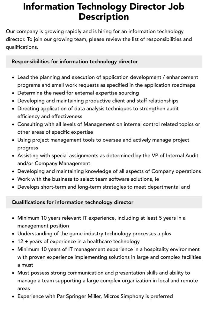 The Ultimate Guide to the Director of Information Technology Job ...